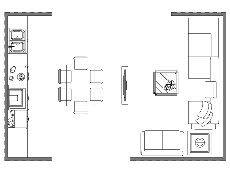Zona giorno dwg 03 - Archweb cad block