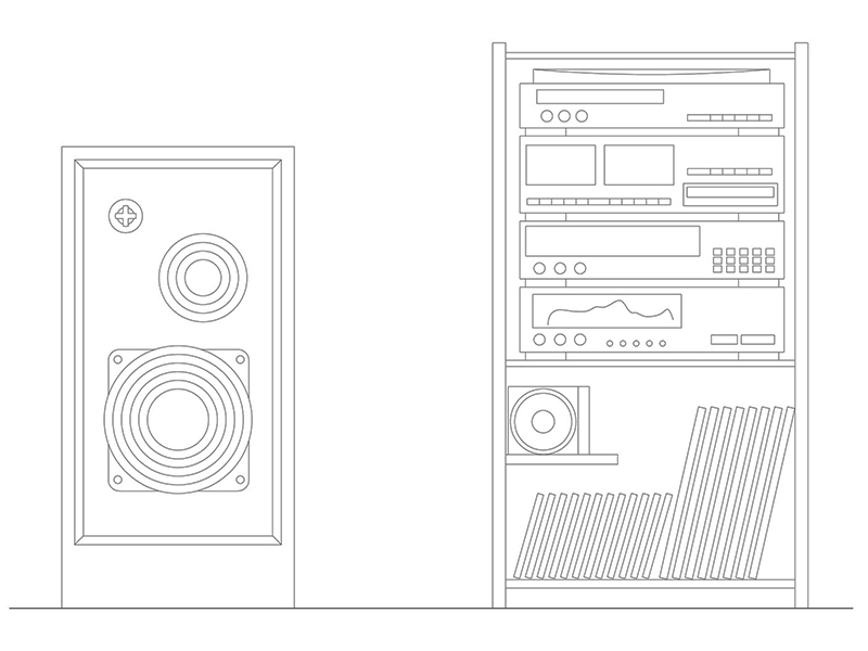 Mobile impianto stereo - Archweb dwg