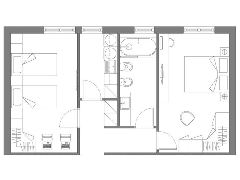 Sleeping area dwg 32 - Archweb cad