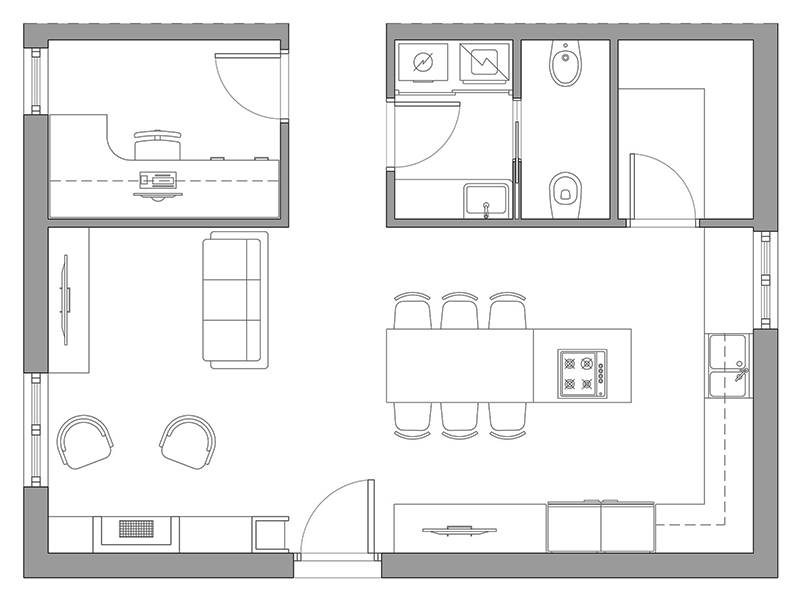 Zona giorno dwg 09 - Archweb cad